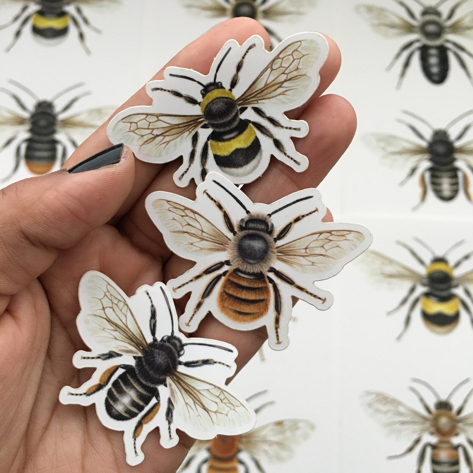Vinyl Bee Sticker Set X3 Weatherproof Gothic Wildlife - Etsy