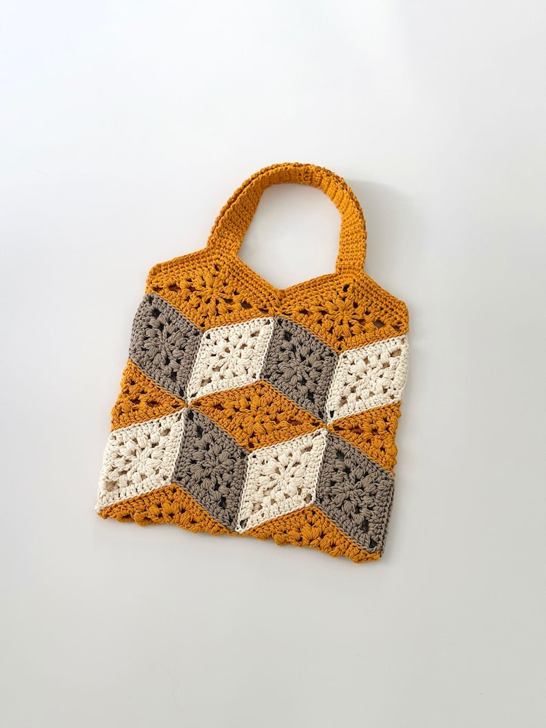 CROCHET PATTERN + VIDEO - 3D Cube Bag With Illusion Effect - Easy ...