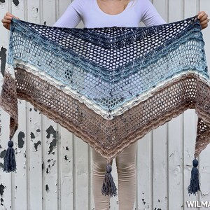 Shell Wave Shawl Crochet Pattern PDF Instant Download by Wilmade Top ...
