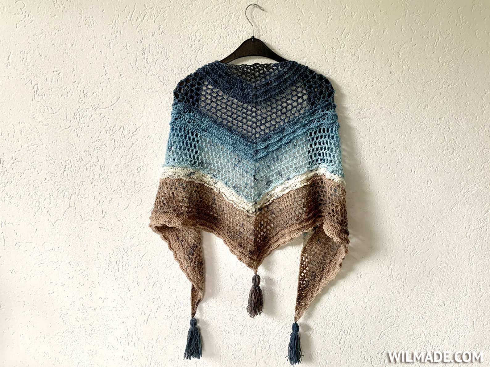 Shell Wave Shawl Crochet Pattern PDF Instant Download by Wilmade Top ...