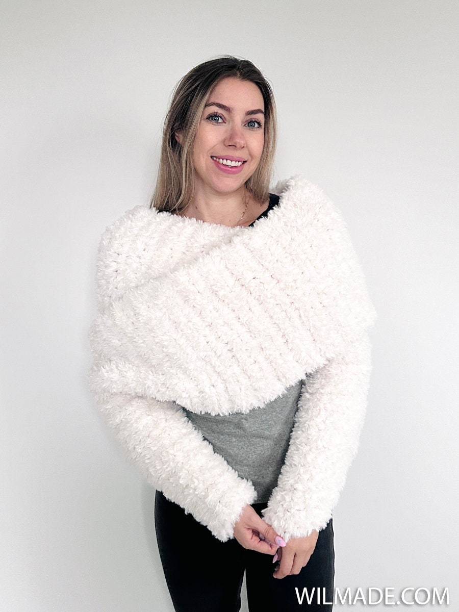 Faux Fur Sweater Scarf - Crochet Pattern Sizes XS-5XL - Instant PDF ...