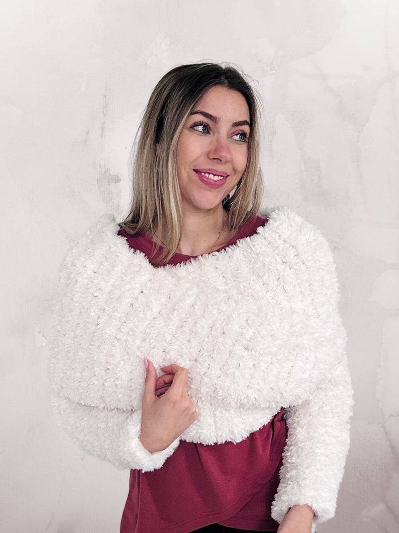 Faux Fur Sweater Scarf - Crochet Pattern Sizes XS-5XL - Instant PDF ...