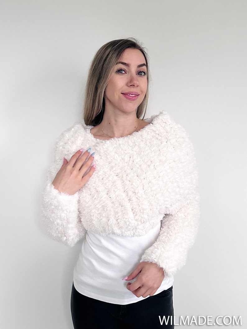 Faux Fur Sweater Scarf - Crochet Pattern Sizes XS-5XL - Instant PDF ...