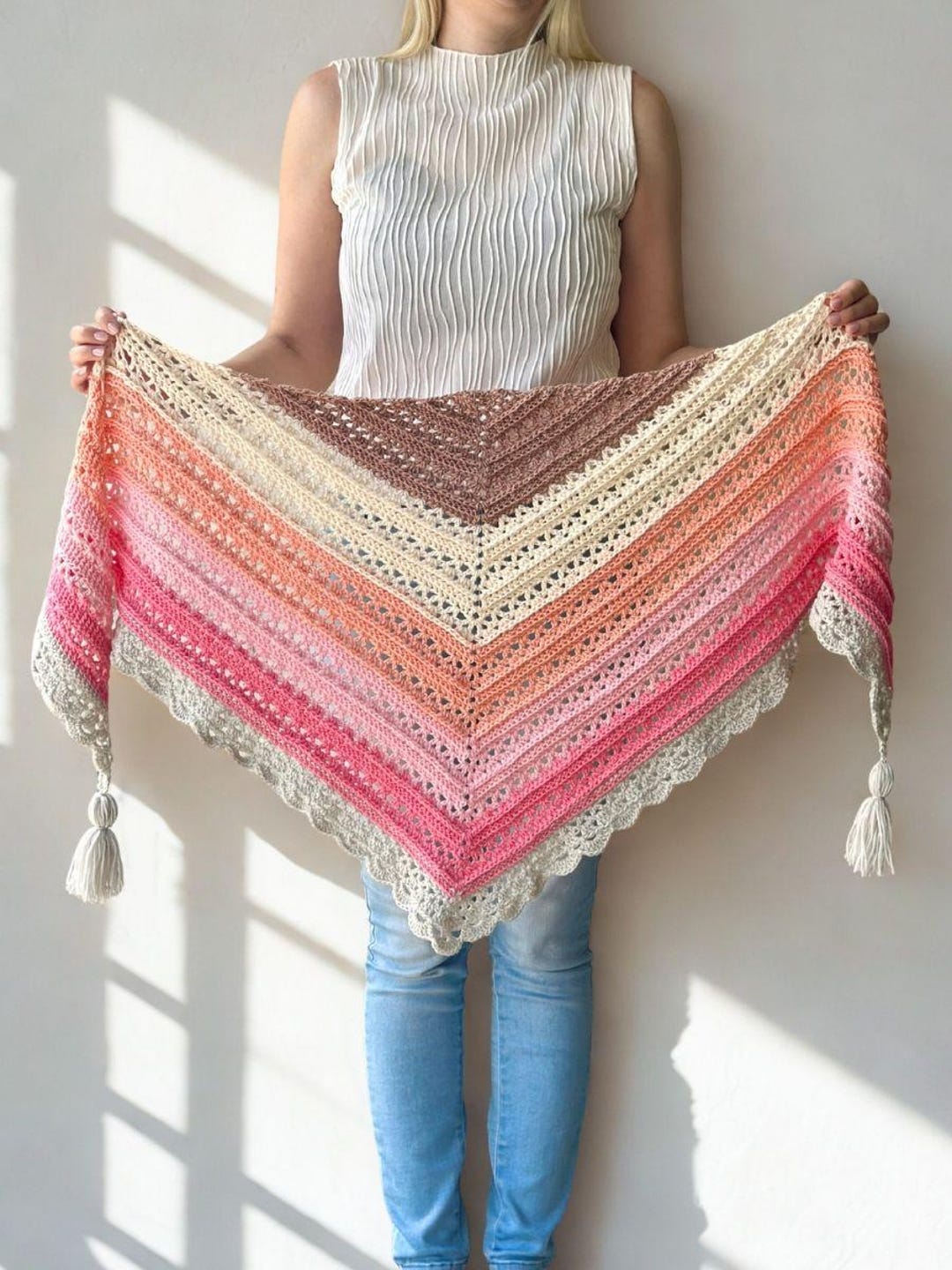 CROCHET PATTERN + VIDEO - Dreamy Days Shawl - Top-down Triangle Shawl ...