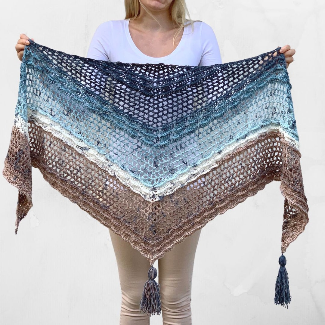 Shell Wave Shawl Crochet Pattern PDF Instant Download by Wilmade Top ...