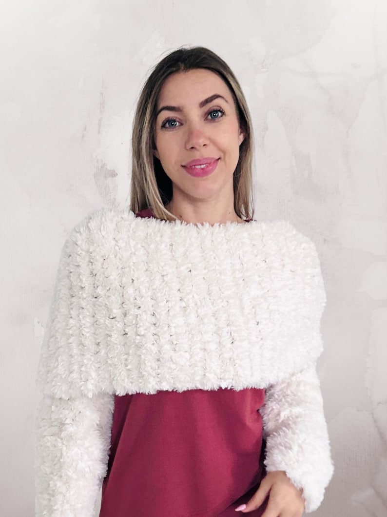 Faux Fur Sweater Scarf - Crochet Pattern Sizes XS-5XL - Instant PDF ...
