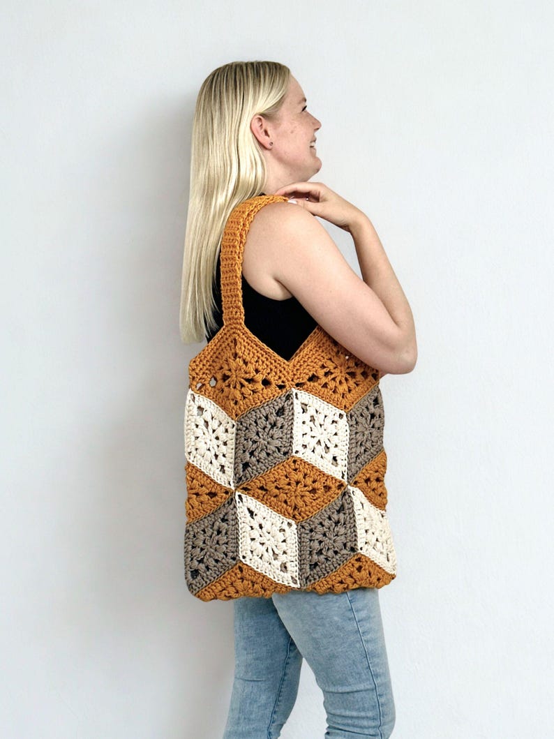 CROCHET PATTERN + VIDEO - 3D Cube Bag With Illusion Effect - Easy ...