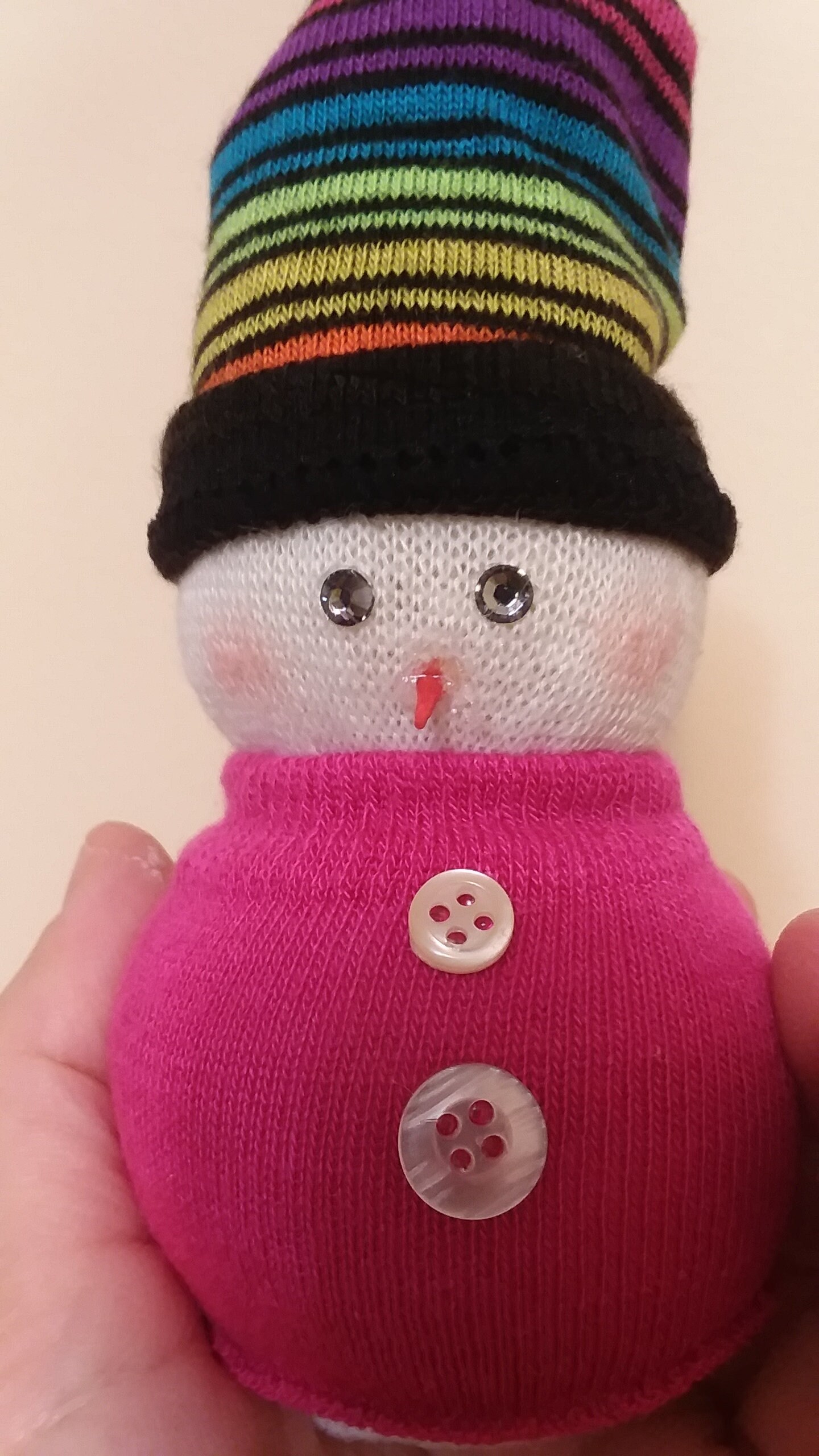 Bright Snowman Decoration Rainbow Snowman Rice Sock Snowman - Etsy UK