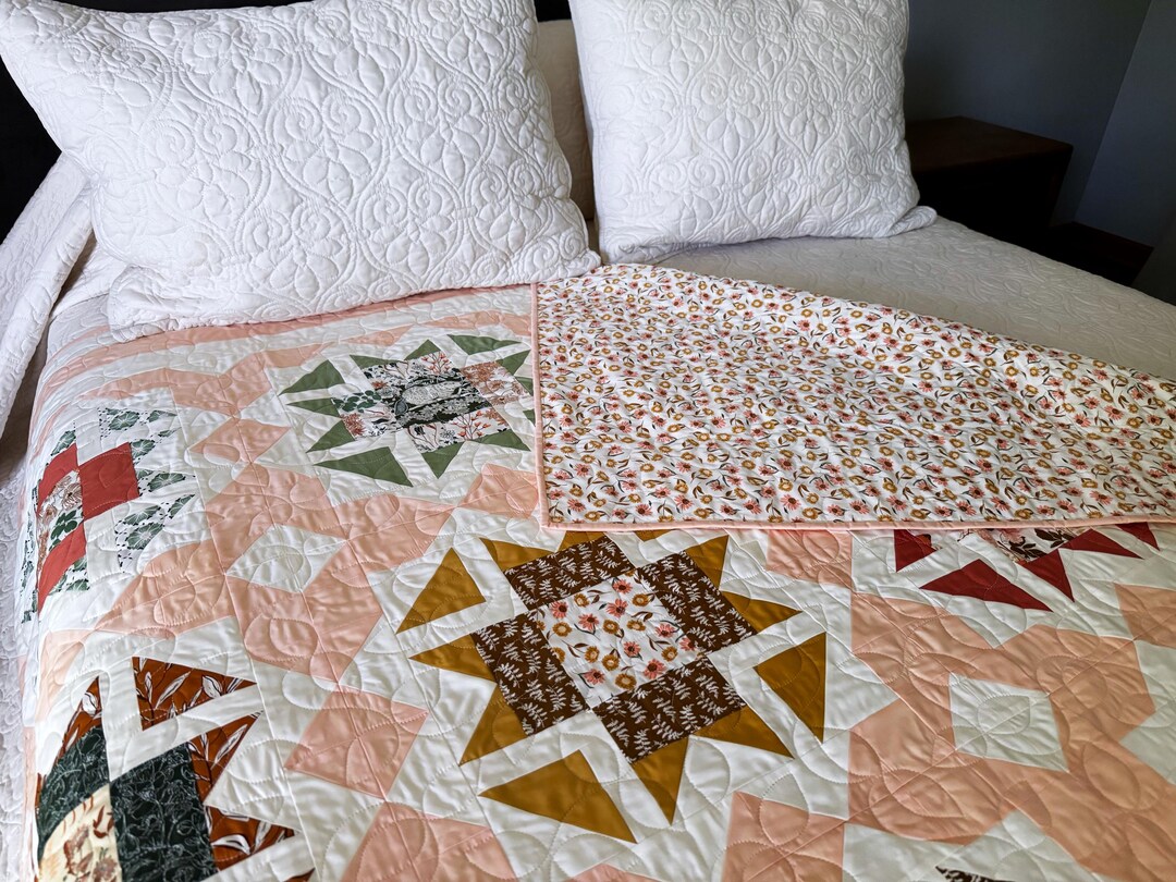 Modern Quilt, Handmade Large Patchwork Throw Quilt, Gift for Her, New ...