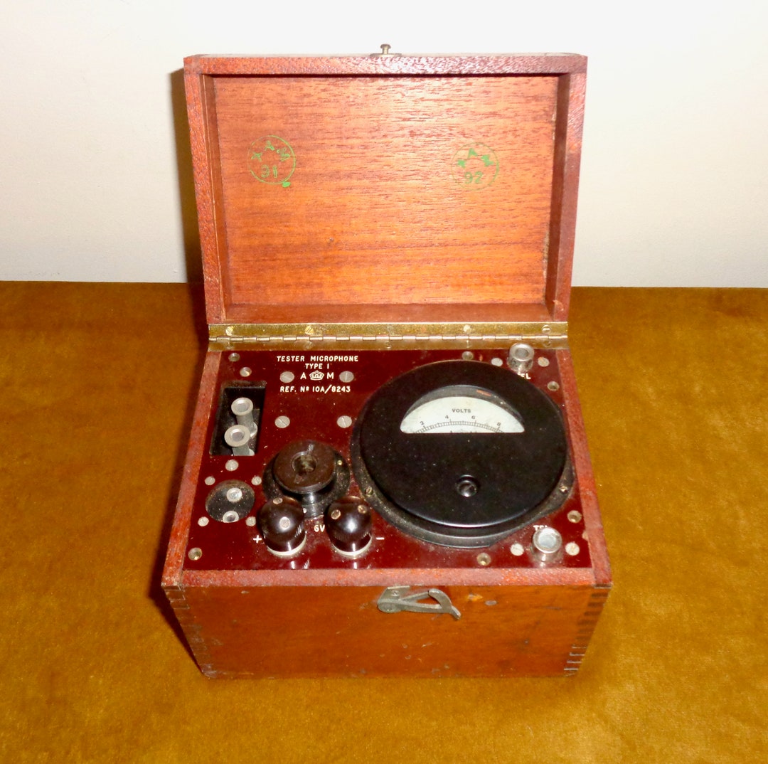 1940 Air Ministry AM Tester Microphone Type 1 10A/8243 Made by Ferranti ...