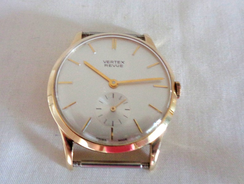 Vertex Revue 9 Carat Gold Watch. New NATO Strap. 1960s Vertex 77 ...