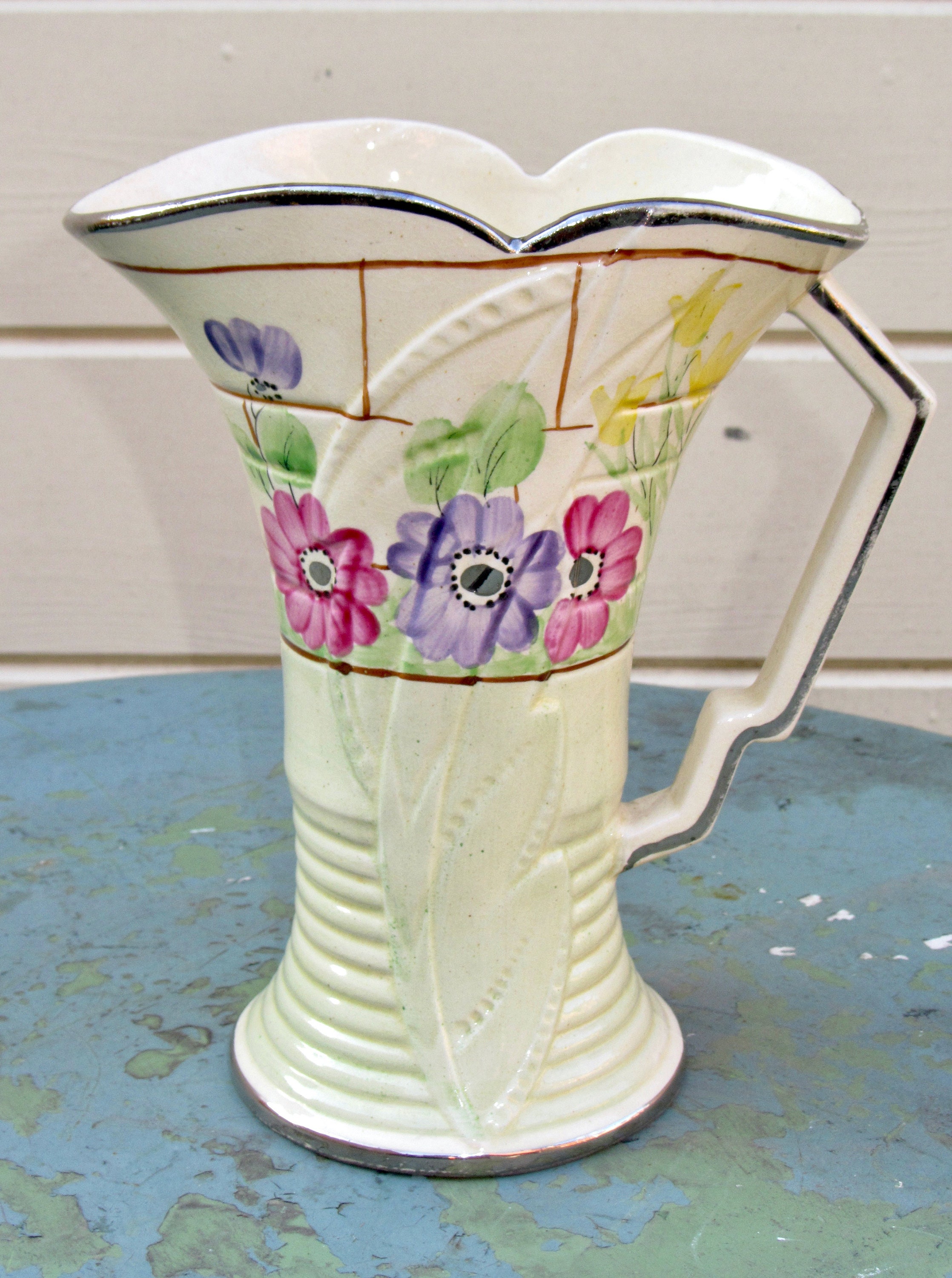 Collectibles 1950s Arthur Wood Pottery Clifton 644 Hand Painted Floral ...