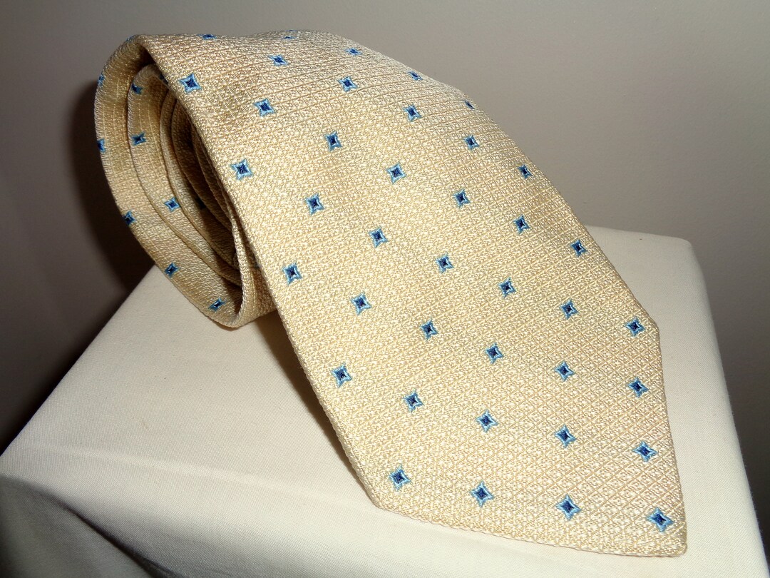 La Cravatta milan Vintage Italian Silk Tie. Pale Yellow With - Etsy