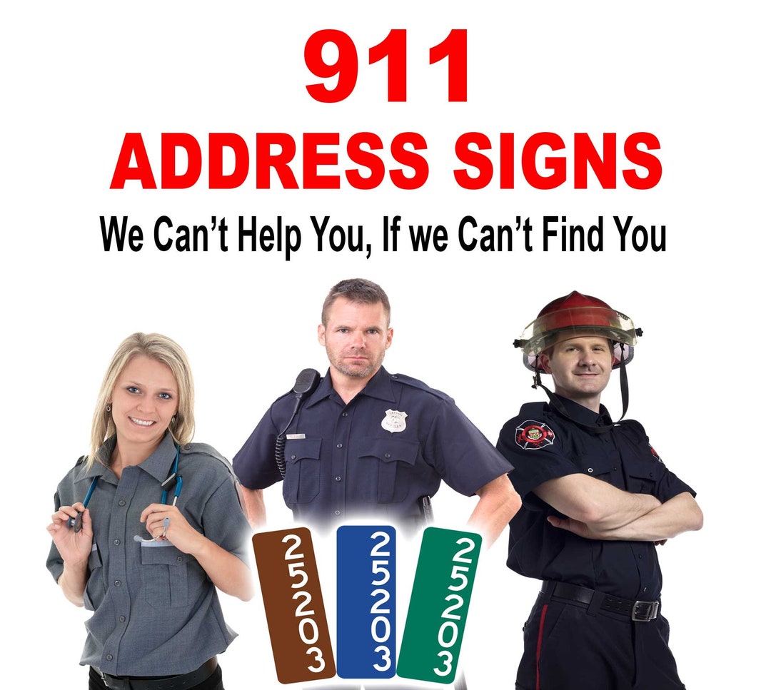 911 Reflective Address Signs - Etsy