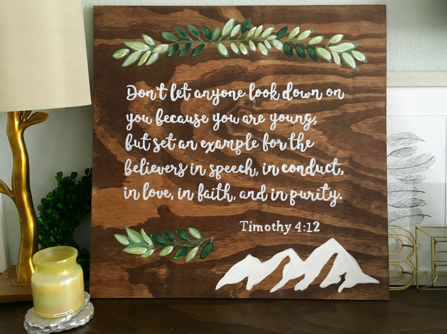 Bible Verse Sign, Rustic Bible Verse Sign, Nursery Sign, Wooden Nursery ...