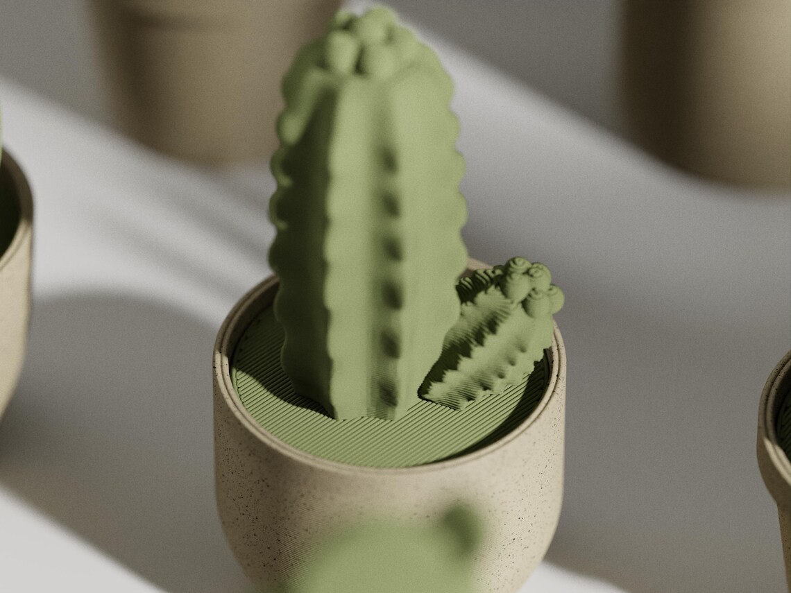 Mini Succulent Set With Pots – 3D Printed Plants Décor | Desk ...