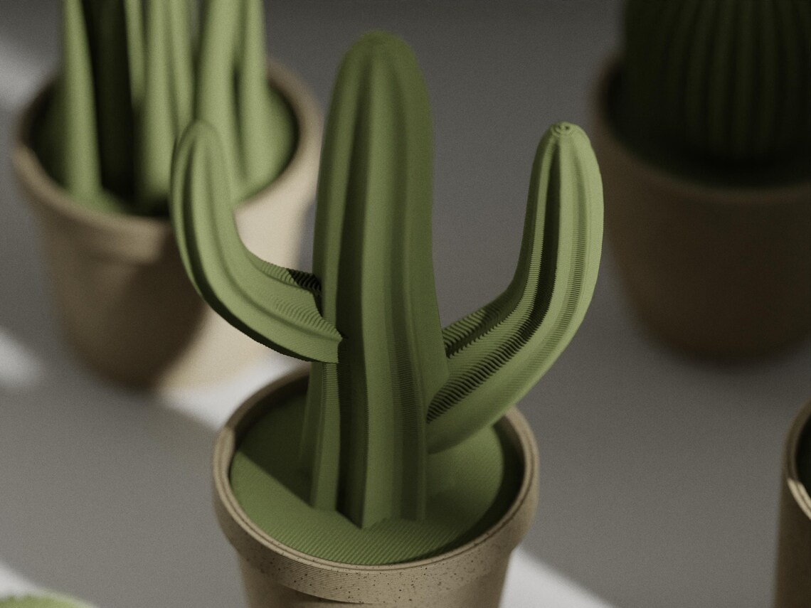 Mini Succulent Set With Pots – 3D Printed Plants Décor | Desk ...