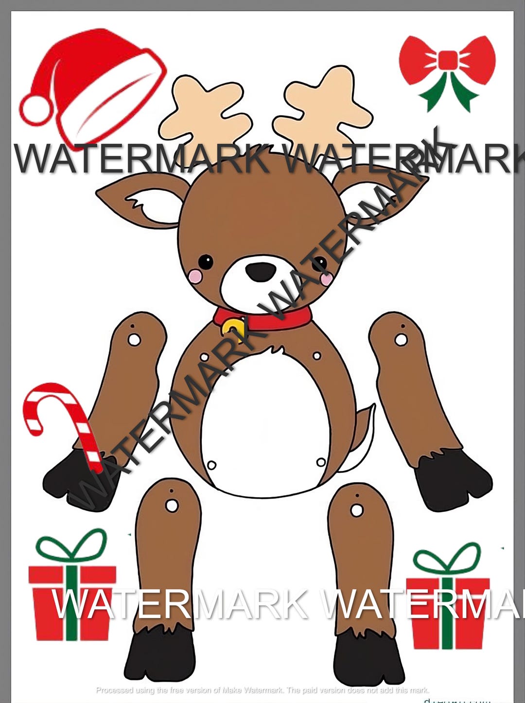 Reindeer Paper Doll Articulated Paper Dolls Vintage REPRODUCTION 1 ...