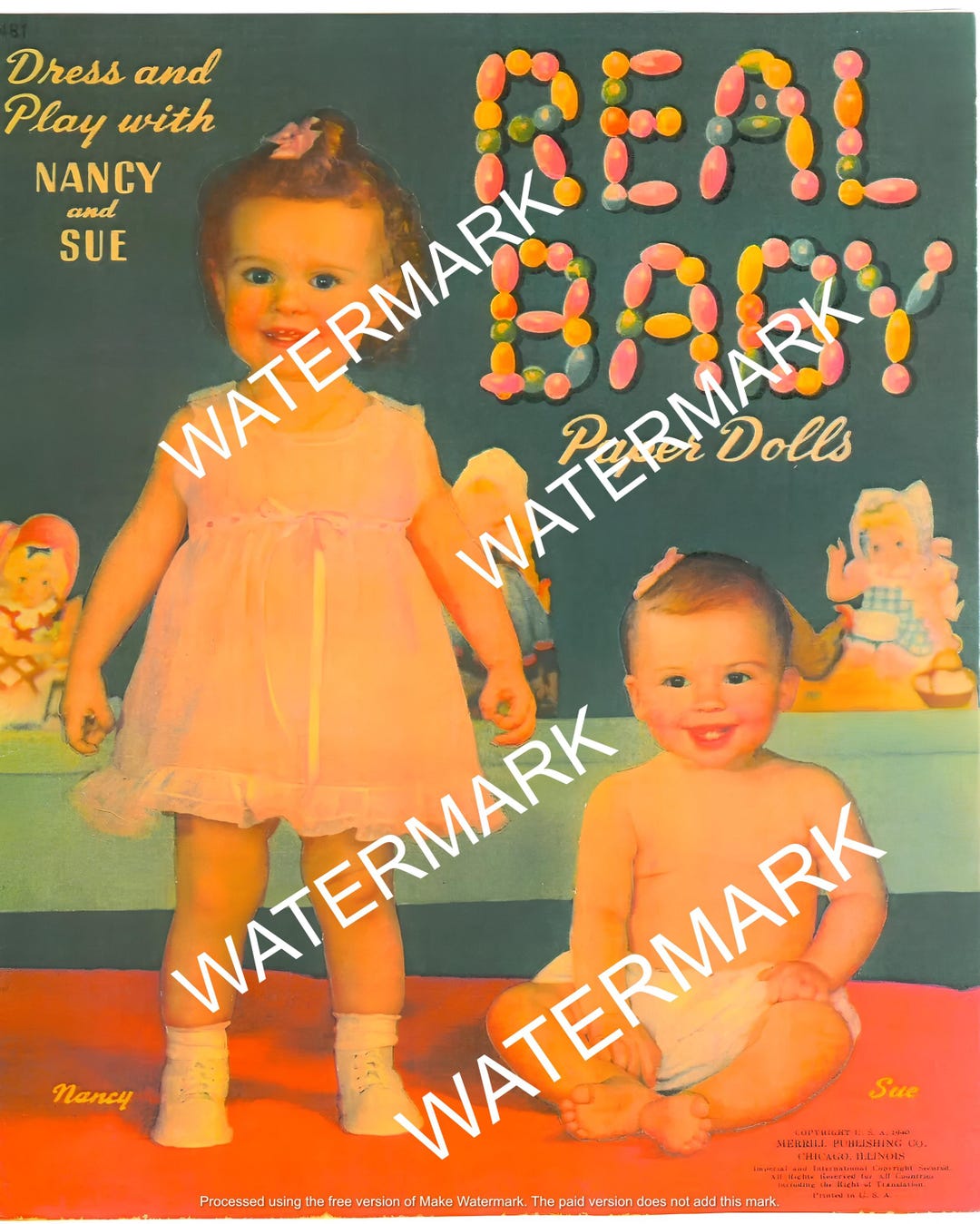 Vintage 1940 Real Baby Paper Dolls Outfits Toys Reproductionso Cute ...