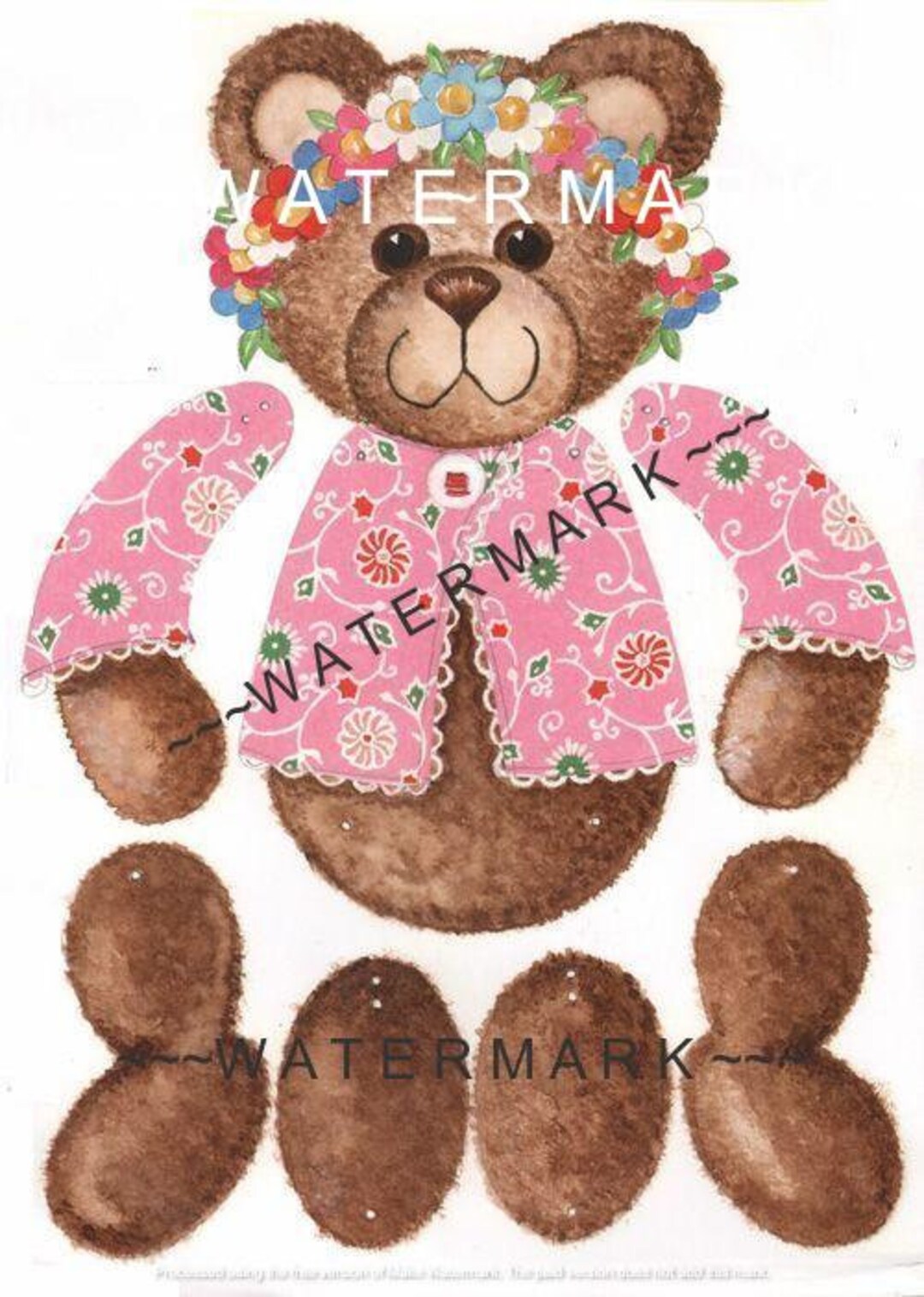 4 Teddy Bears Articulated Paper Dolls Vintage REPRODUCTION 3 Pgs of 4 ...