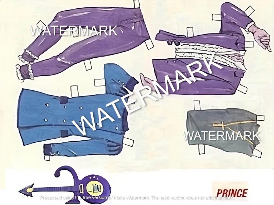 Prince Singer Paper Dolls 1970's REPRODUCTION Vintage 2 Pages= 1 PDF ...