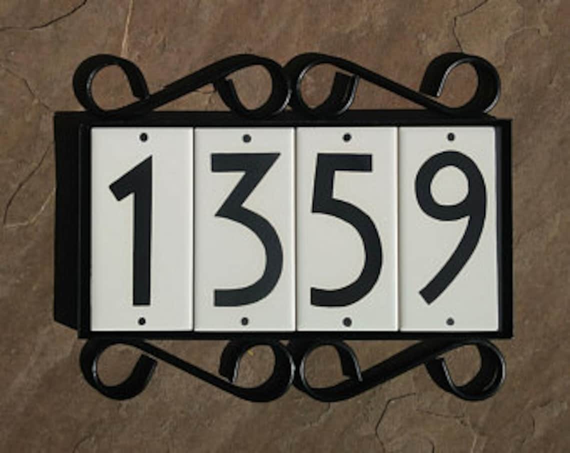 Ceramic Tile Address Numbers / Deco Style in Brown or Black - Etsy