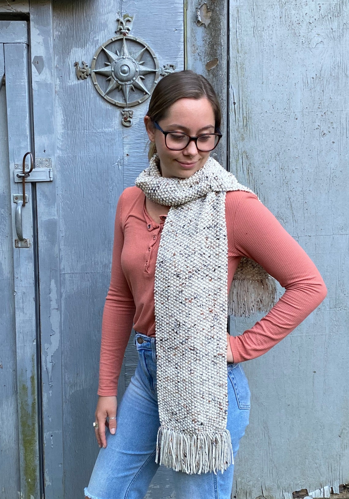 PATTERN - Moss Stitch Scarf - Etsy