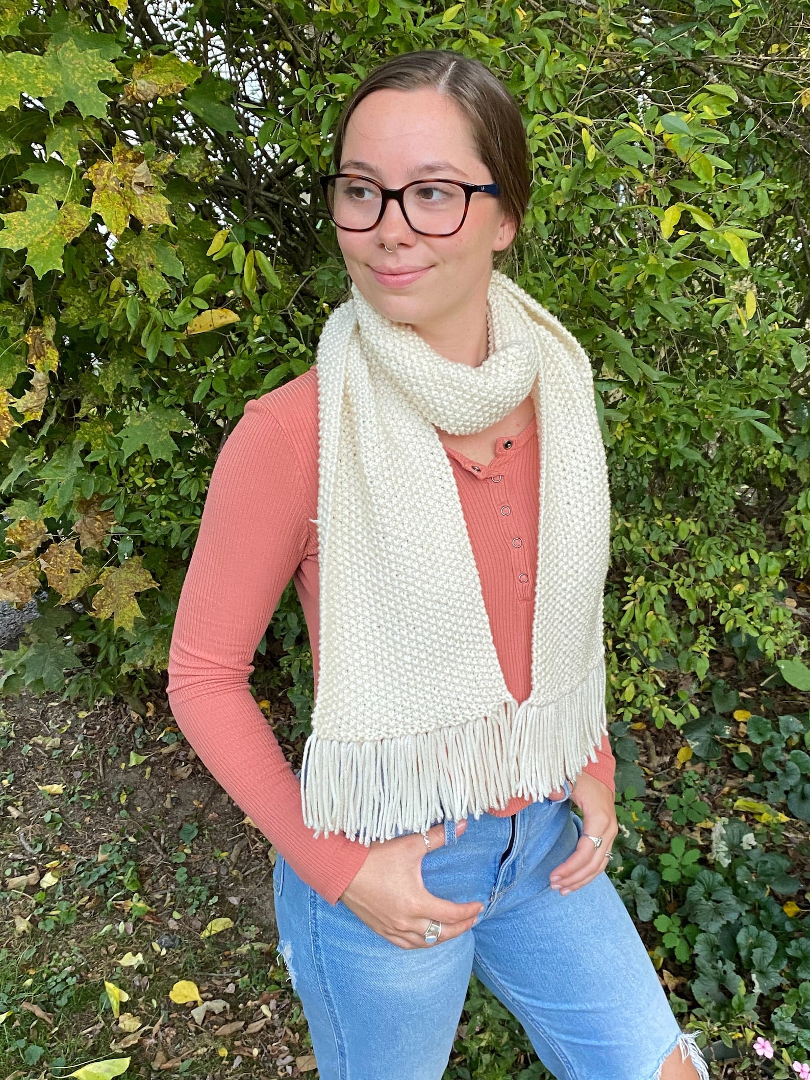 PATTERN - Moss Stitch Scarf - Etsy