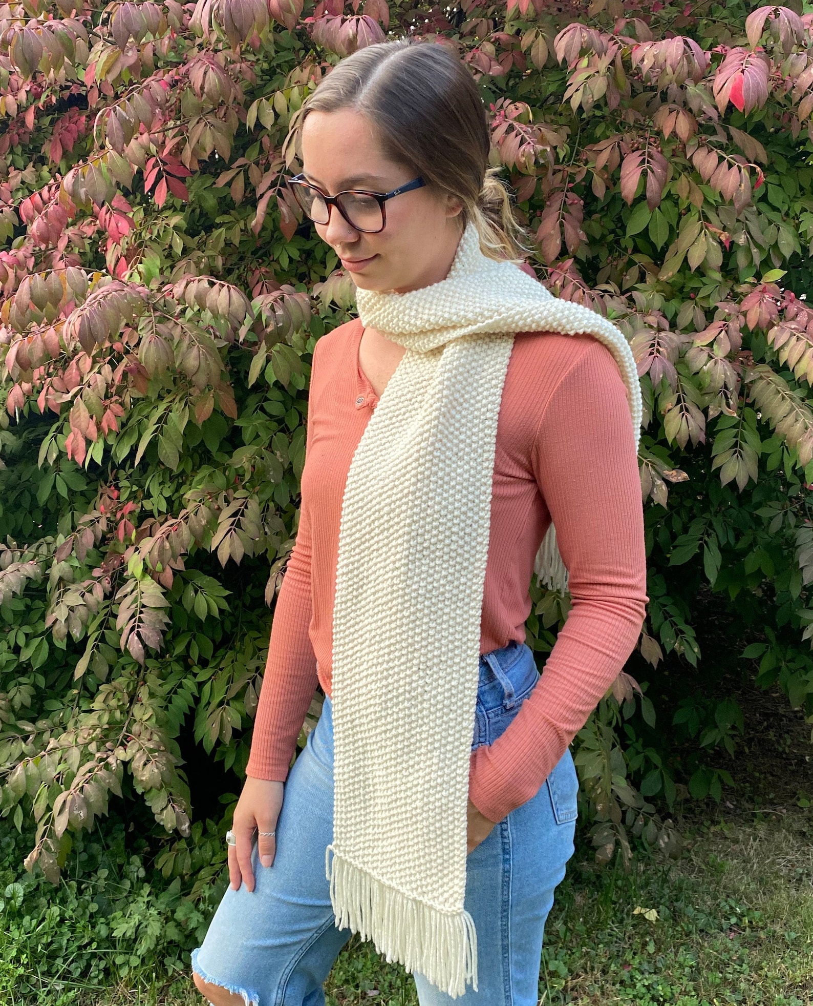 PATTERN - Moss Stitch Scarf - Etsy