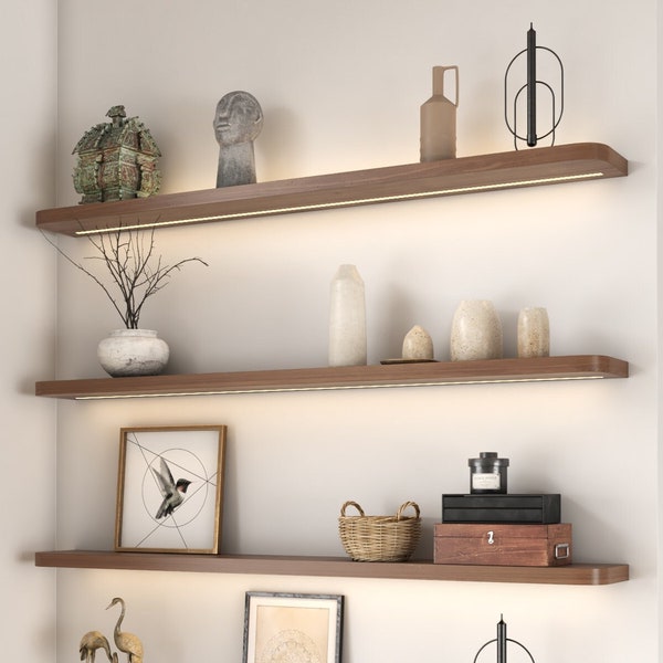 Floating Shelf With Light - Etsy