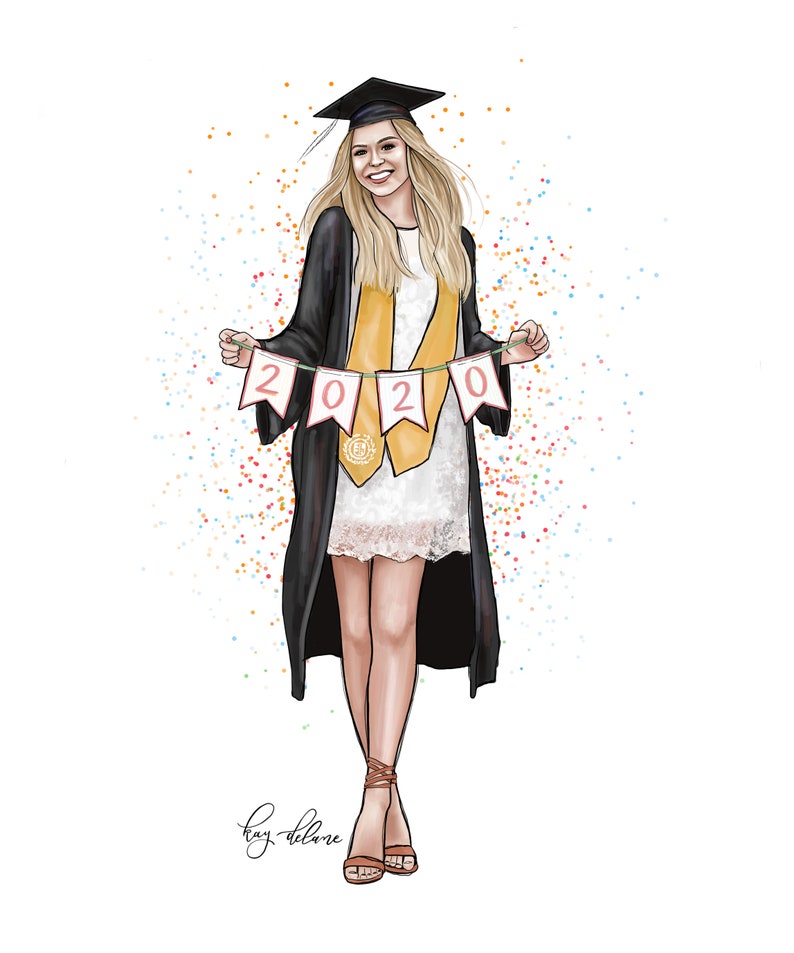 Graduation Illustration/ Graduate Gift/ Custom Graduation Gift/ Grad ...