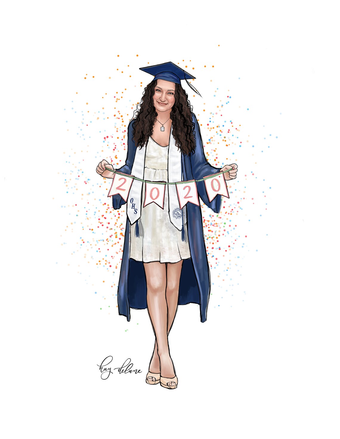 Graduation Illustration/ Graduate Gift/ Custom Graduation Gift/ Grad ...