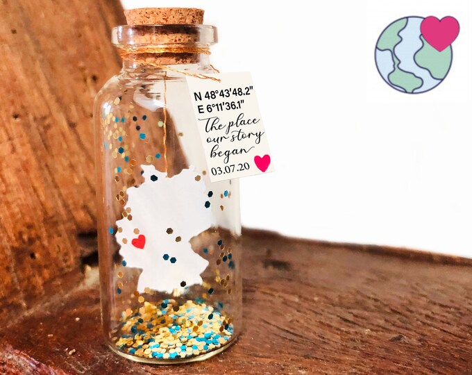 Personalized Latitude Longitude, Message in a Bottle, GPS Coordinates ...