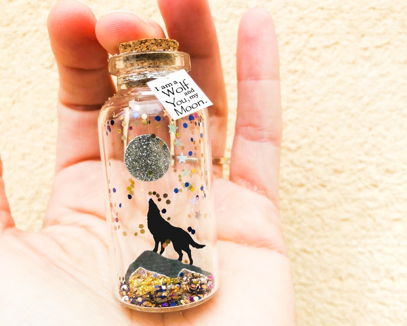 Personalized Wolf Message in a Bottle Send a Hug Gift - Etsy