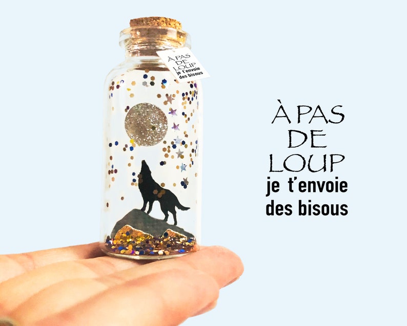 Personalized Wolf Message in a Bottle Send a Hug Gift - Etsy