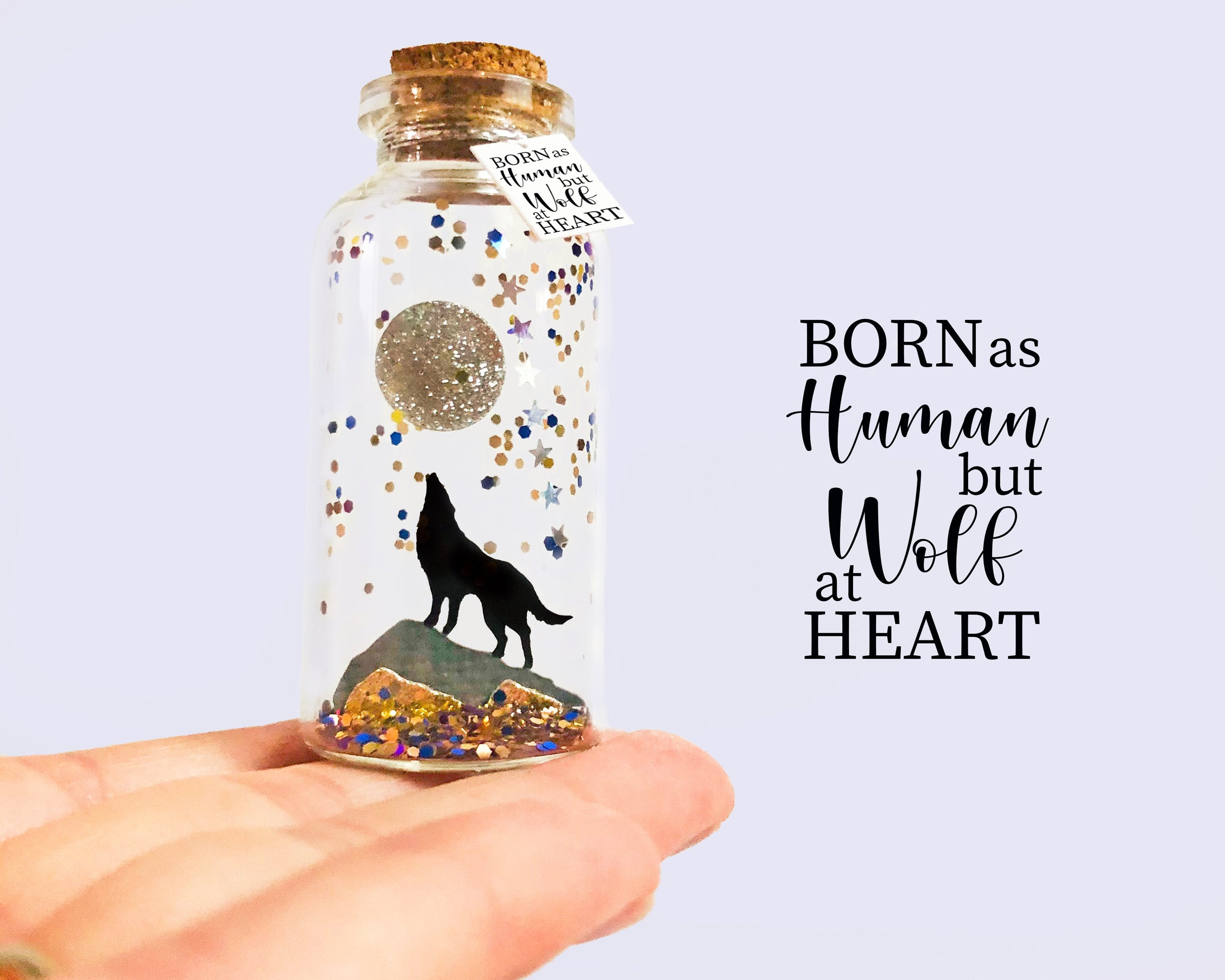 Personalized Wolf Message in a Bottle Send a Hug Gift | Etsy