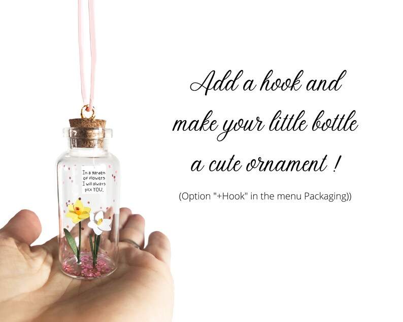 Mini Daffodils Paper Flower Message in a Bottle Personalized - Etsy