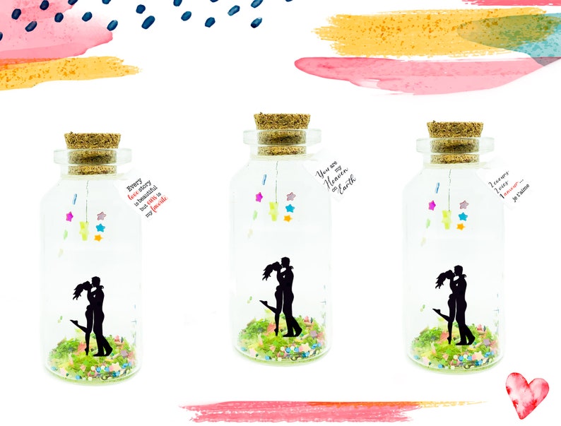 I Love You Gift Message in a Bottle Valentines Personalized | Etsy