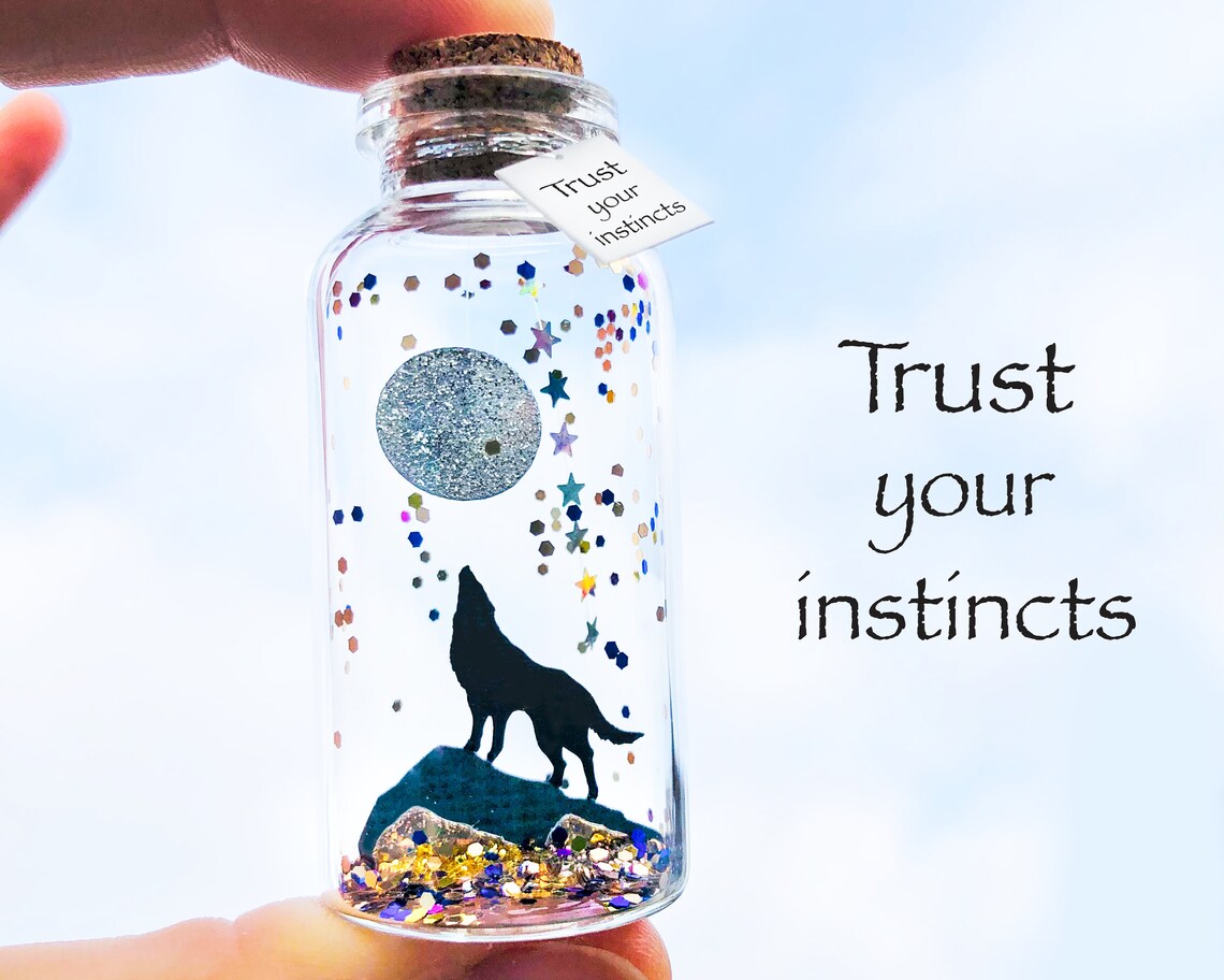 Personalized Wolf Message in a Bottle Send a Hug Gift | Etsy