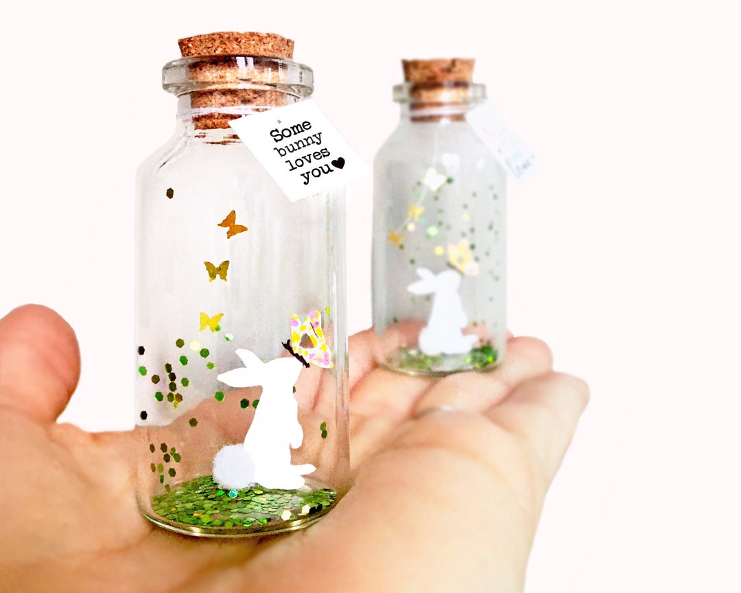 Rabbit Love, Message in a Bottle, Personalized Gifts for Her, Bunny ...