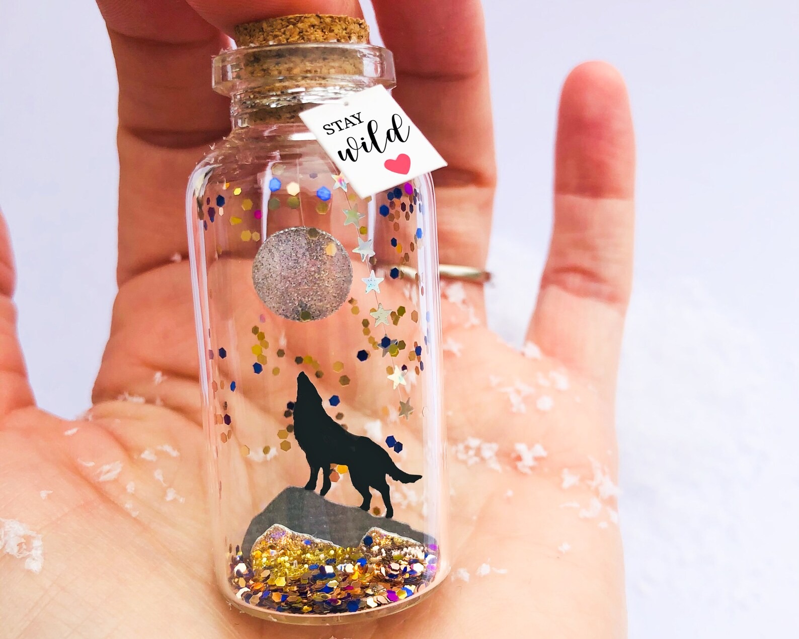 Personalized Wolf Message in a Bottle Send a Hug Gift - Etsy