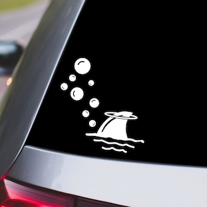 Fin Halo Bubble Car Decal Auto Decal - Bubbles Fin Shark Decal - Larger ...