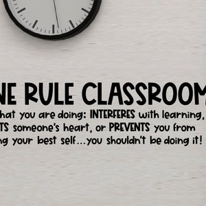 One Rule Classroom Wall Vinyl Decal Classroom Door Be Your - Etsy