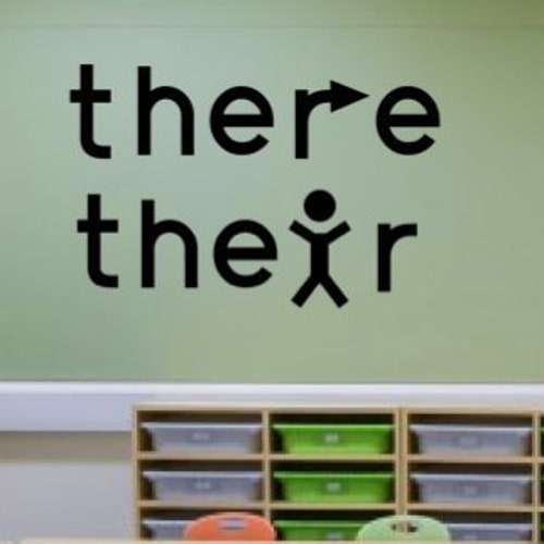 There Their Teaching Aid Wall Vinyl Decal Decal School | Etsy