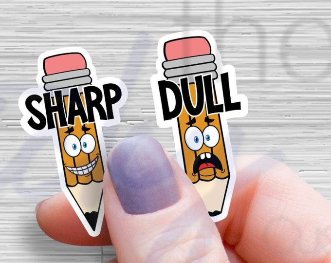 Sharp Pencils Dull Pencils Sticker Set Vinyl - Pencil Cup Labels ...