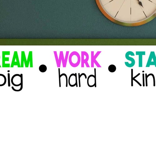 Dream Big Work Hard Stay Kind Wall Decal School Elementary or | Etsy