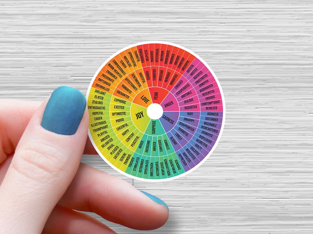 Feelings Wheel Sticker, Emotions Wheel Therapist Sticker, Counselor ...