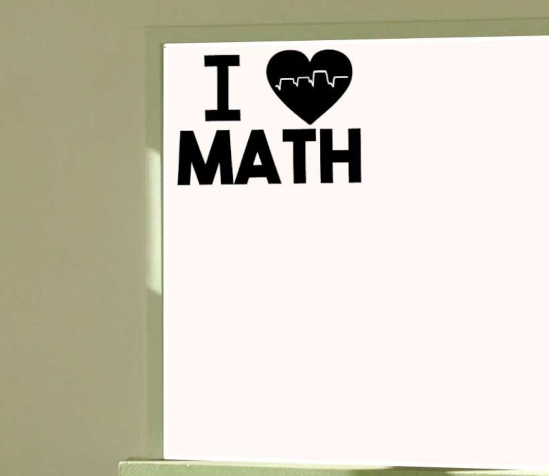 I Heart Math I Love Math Vinyl Wall Decal School Classroom Teacher ...