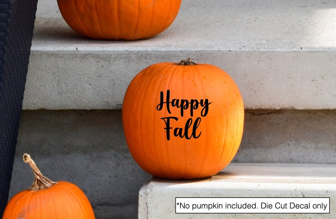 Happy Fall Vinyl Decal Halloween Decor Front Porch Decor Holiday Decals ...