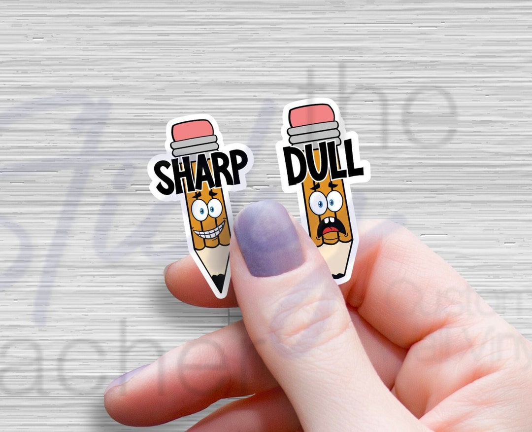 Sharp Pencils Dull Pencils Sticker Set Vinyl - Pencil Cup Labels ...